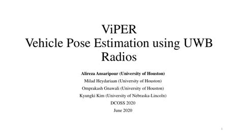 [ppt] vehicle pose estimation using uwb radios alireza ansaripour