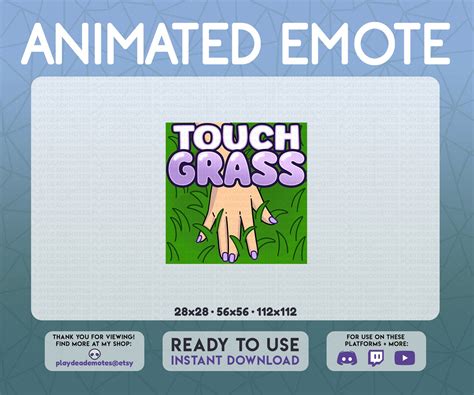 Touch Grass Animated Emote Animated Static Touch Grass Emote