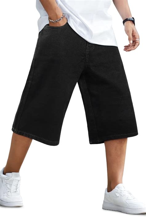 Gingtto Mens Baggy Loose Fit Denim Shorts Below Knee Size 28 46