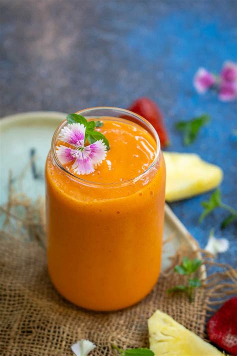 Sunrise Sunset Tropical Smoothie Recipe Whiskaffair