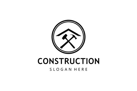 해머 서비스 수리 빌드 유지 보수 로고 디자인 프리미엄 벡터