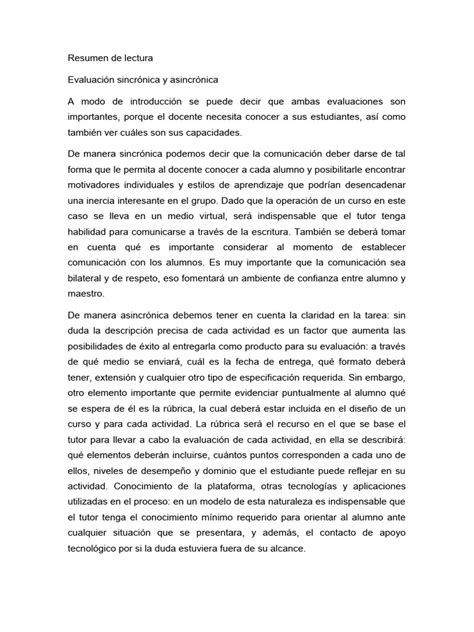 Clases Asincronicas Pdf Evaluación Educación A Distancia