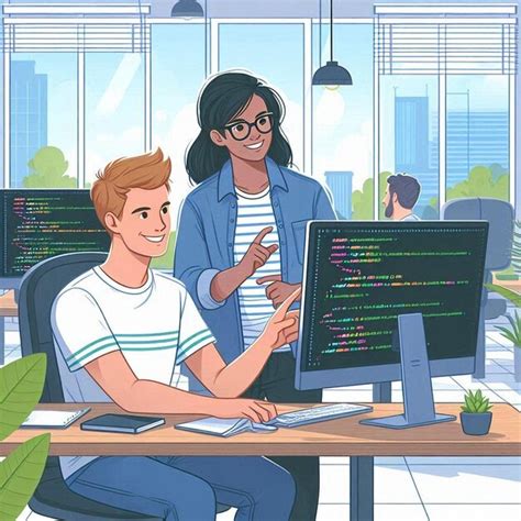Software Developers Working Together Premium Ai Generated Image