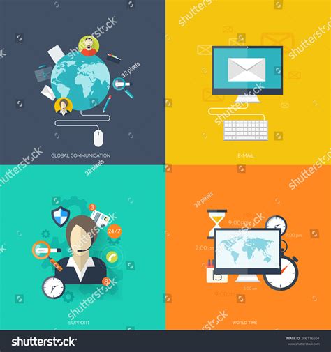 Programming Flat Cloud Computing Social Media Stock Vector Royalty Free 206116504 Shutterstock