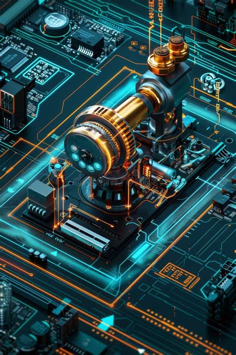 Cutting Edge Digital Oil Pump On Motherboard Interface Stock Illustration Illustration Of