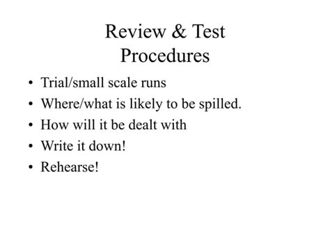 Chemical Spill Drill Guidelines For Simulated Laboratory Spills For Instructor Ppt First