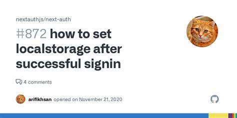 How To Set Localstorage After Successful Signin · Issue 872