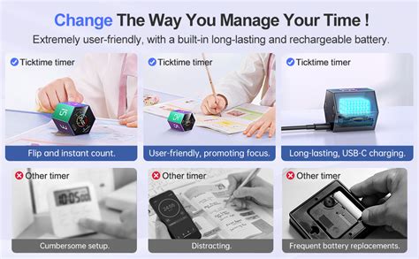 Ticktime Pomodoro Timer Cube Hexagon Productivity Timer Pause And Resume Silent