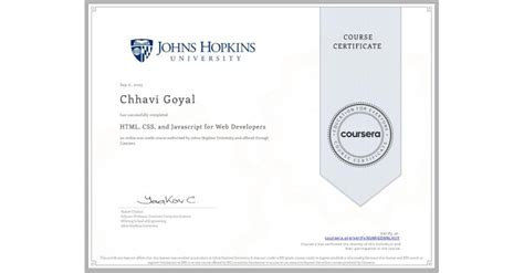 Chhavi Goyal On Linkedin Completion Certificate For Html Css And