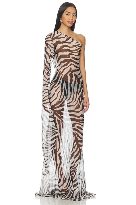 Cha The Label Zebra Print Maxi Dress In Black And White Revolve