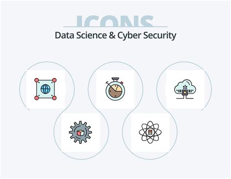 Data Science And Cyber Security Line Filled Icon Pack 5 Icon Design Deep Mining Chart Data