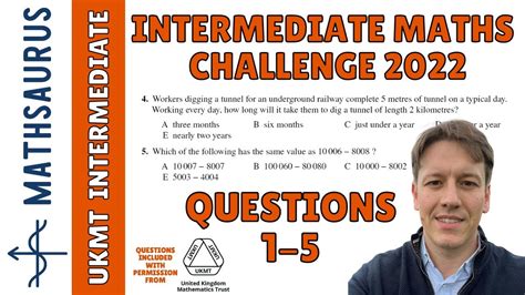 Intermediate Maths Challenge Ukmt 2022 Questions 1 2 3 4 5 Youtube