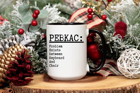 PEBKAC Problem Exists Between Keyboard and Chair Mug, IT Humor, Funny Computer Gift, Tech ...