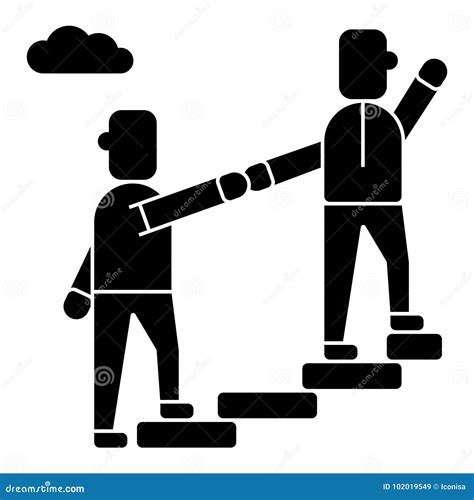 Mentor Helping Mentoring Achieving Goal Icon Vector Illustration