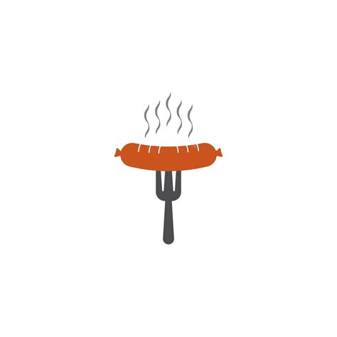 Ikon Sosis Objek Daging Sapi Hitam Vektor Hitam Daging Sapi Obyek