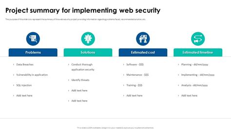 Web Security Upgradation Project Summary For Implementing Web Security