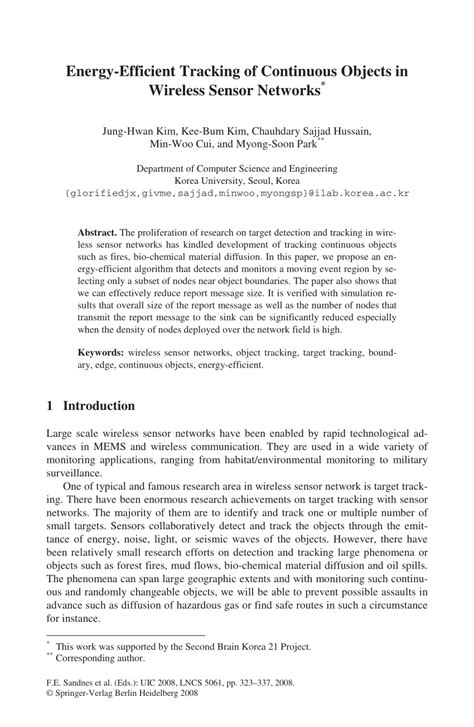 Pdf Energy Efficient Predictive Tracking For Continuous Objects In