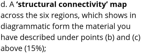 Solved A Structural Connectivity Map Across The Six Regions