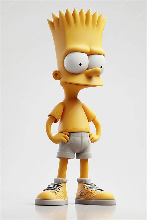 3d Cartoon Bart Simpson Full Body Character Premium Ai Generated Image
