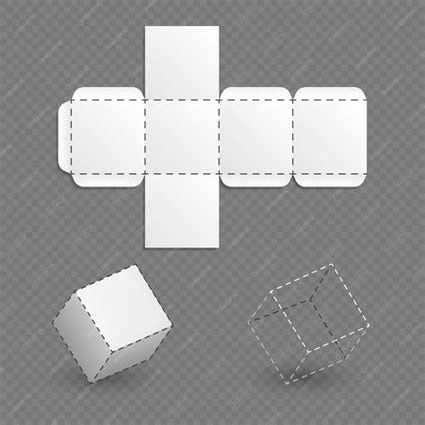 Cube Box Template Vector