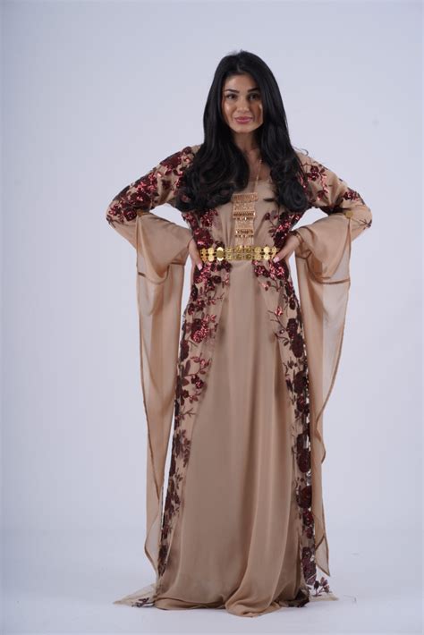 Elegant Nude Kurdish Dress 3 Piece Traditional Kurdish Wedding Outfit