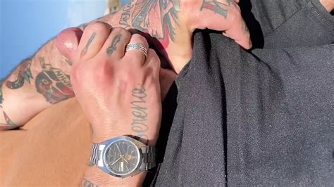 Tattooed Man Handjob Off Outdoors Xhamster