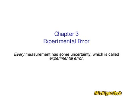 Experimental Error Ok I Will Chapter 3 Experimental Error Every