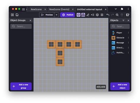 External Layouts Gdevelop Documentation