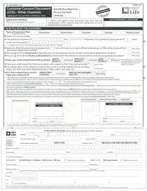 Hdfc Life Ccd Form Fill And Sign Printable Template Online