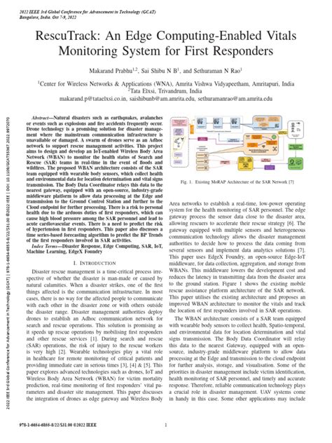 Rescutrack An Edge Computing Enabled Vitals Monitoring System For First