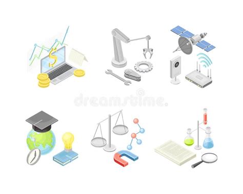 School Lesson Subjects And Science Objects Set Education Supplies