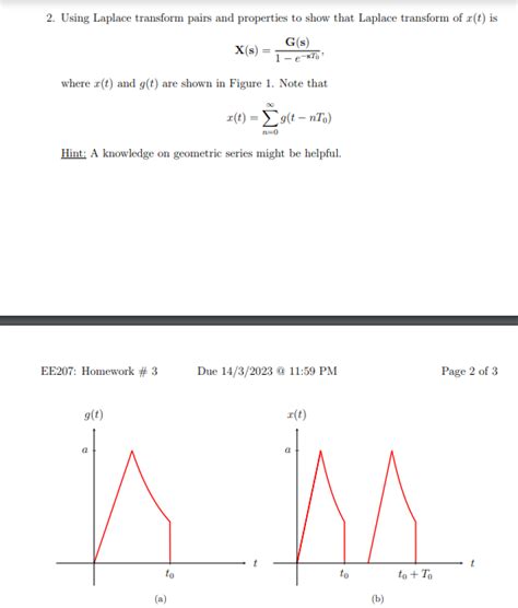 Solved 2 Using Laplace Transform Pairs And Properties To Chegg Com
