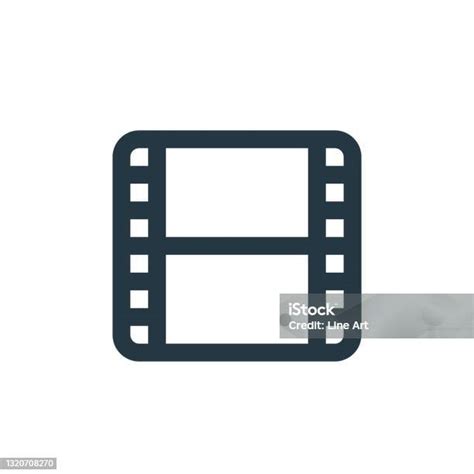전자 상거래 Ui 개념에서 영화 아이콘 벡터 필름 편집 가능한 스트로크의 얇은 선 그림입니다 웹 및 모바일 앱 로고 인쇄