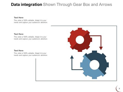 Data Consolidation Icon Integration Gear Storage Ppt Powerpoint