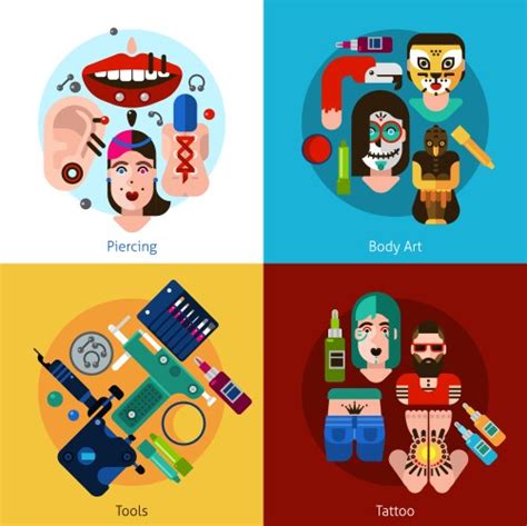 Girl Tattoo Piercing Vector Images Over 160