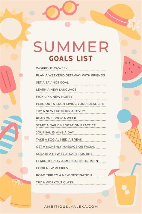 The Summer Goals List For A Glowing Season