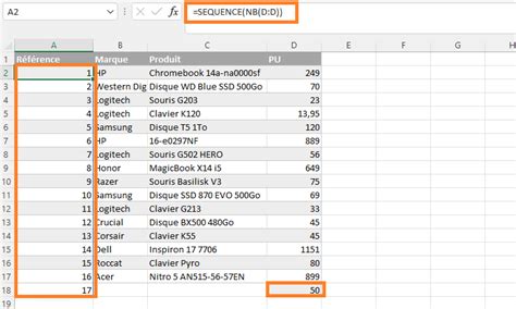 Excel La Fonction SEQUENCE May C Est Possible