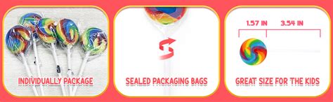 Lidatree 1 5 Swirl Lollipop Rainbow Lollipops