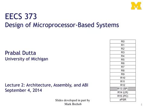 Ppt Eecs 373 Design Of Microprocessor Based Systems Prabal Dutta