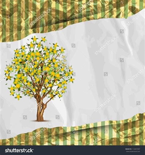 Beautiful Art Tree Frame Vector Illustration Stock Vector Royalty Free Shutterstock