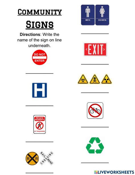 Community Signs Matching Worksheets At Elaine Osborn Blog