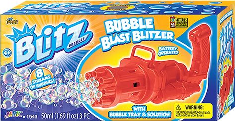 Ja Ru Blitz Bubble Blaster Machine Gun 1 Bubble Gun Wbubble Tray And Soap Solution Battery