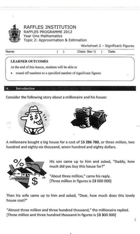 Ri Year 1 Math Notes And Worksheets Ip Sec 1 Integrated Programme