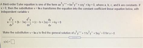 solved a third order euler equation is one of the form
