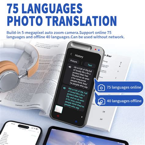 138 Languages Z6 Portable Smart Voice Translator Real-time Multi-Language Speech Interactive ...