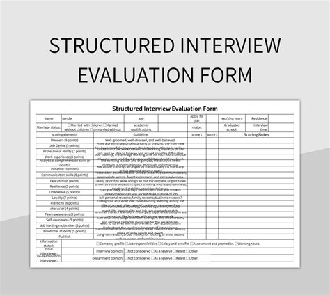 Interview Evaluation Form Download Free Documents For Pdf Word And