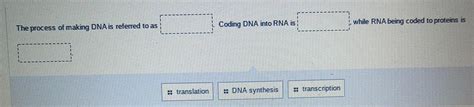 [answered] The Process Of Making Dna Is Referred To As Coding Dna