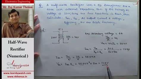 124 Half Wave Rectifier Numerical Pptx