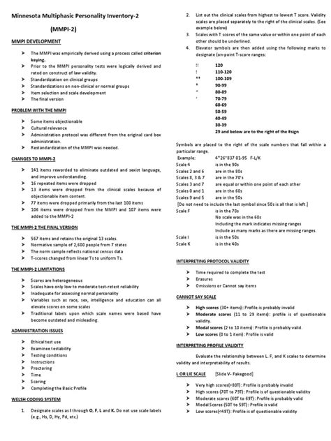 Mmpi 2 Overview And Interpretation Guide Pdf Depression Mood