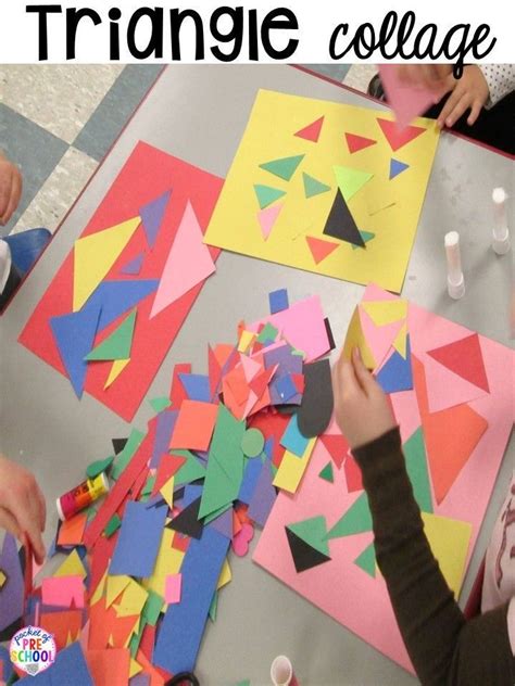 Triangle Collages Plus 2d Shapes Activities For Preschool Pre K And Kindergarten Shape Mat